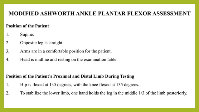 Modified ashworth scale application | PDF | Death, Injury, or Military ...