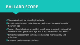 Modified Ballard score and newborn maturity | PPT