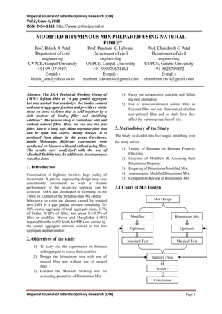 Modified bituminious mix prepared using natural fibre | PDF