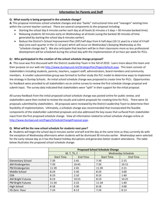 School Schedule Change Q&A | PDF