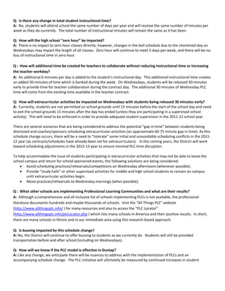School Schedule Change Q&A | PDF