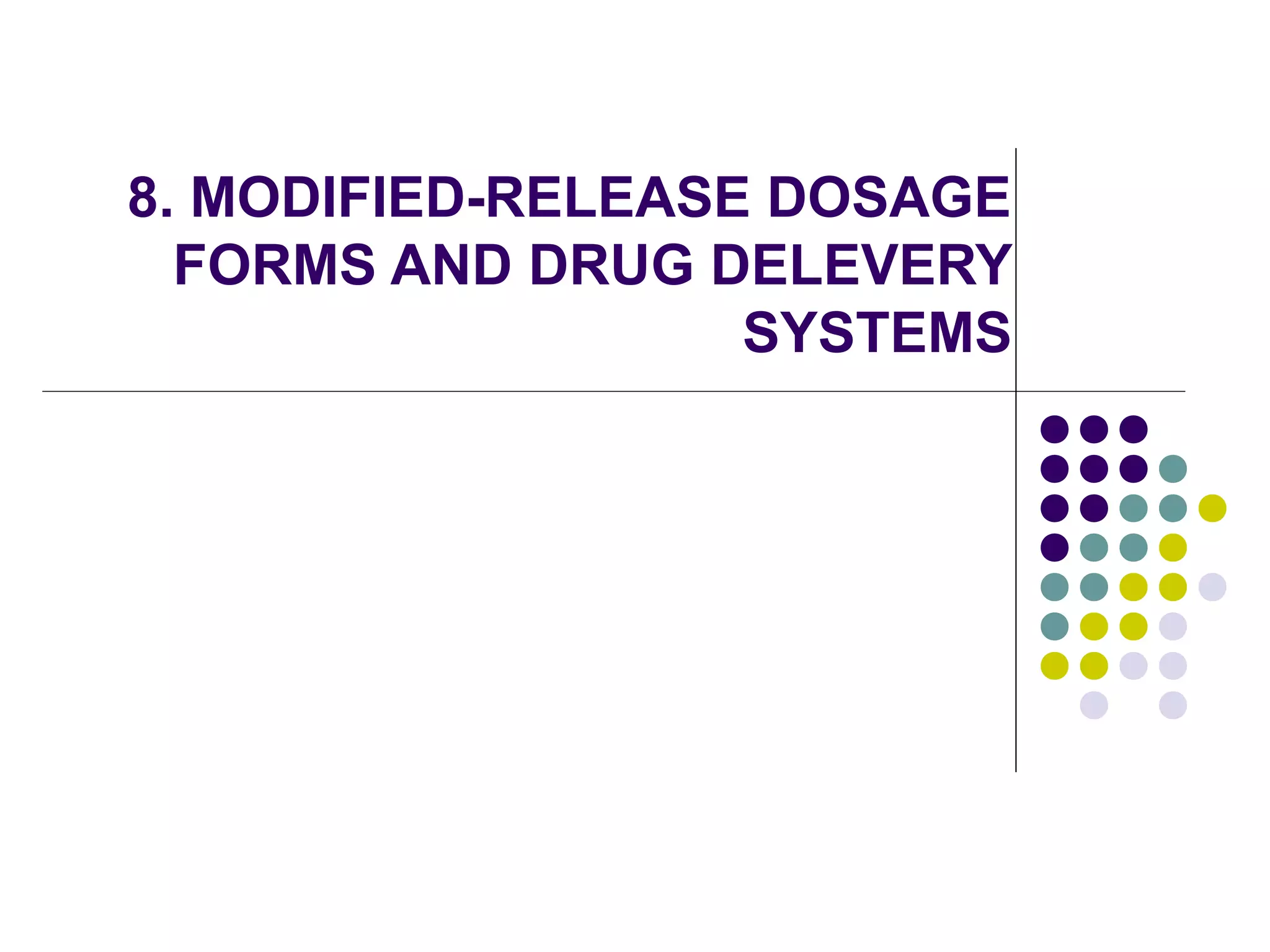 Modified drug release - Pharmaceutics | PPT