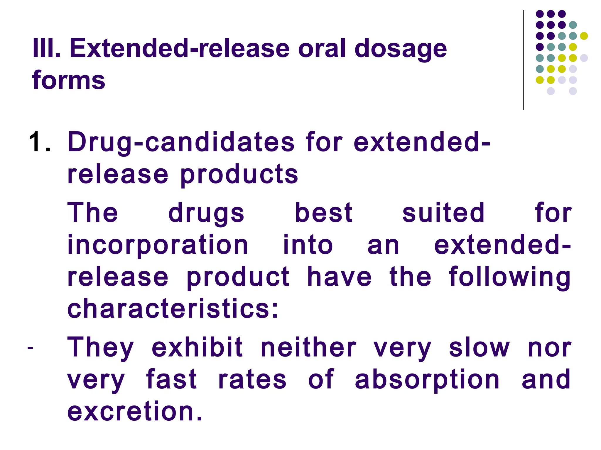 Modified drug release - Pharmaceutics | PPT