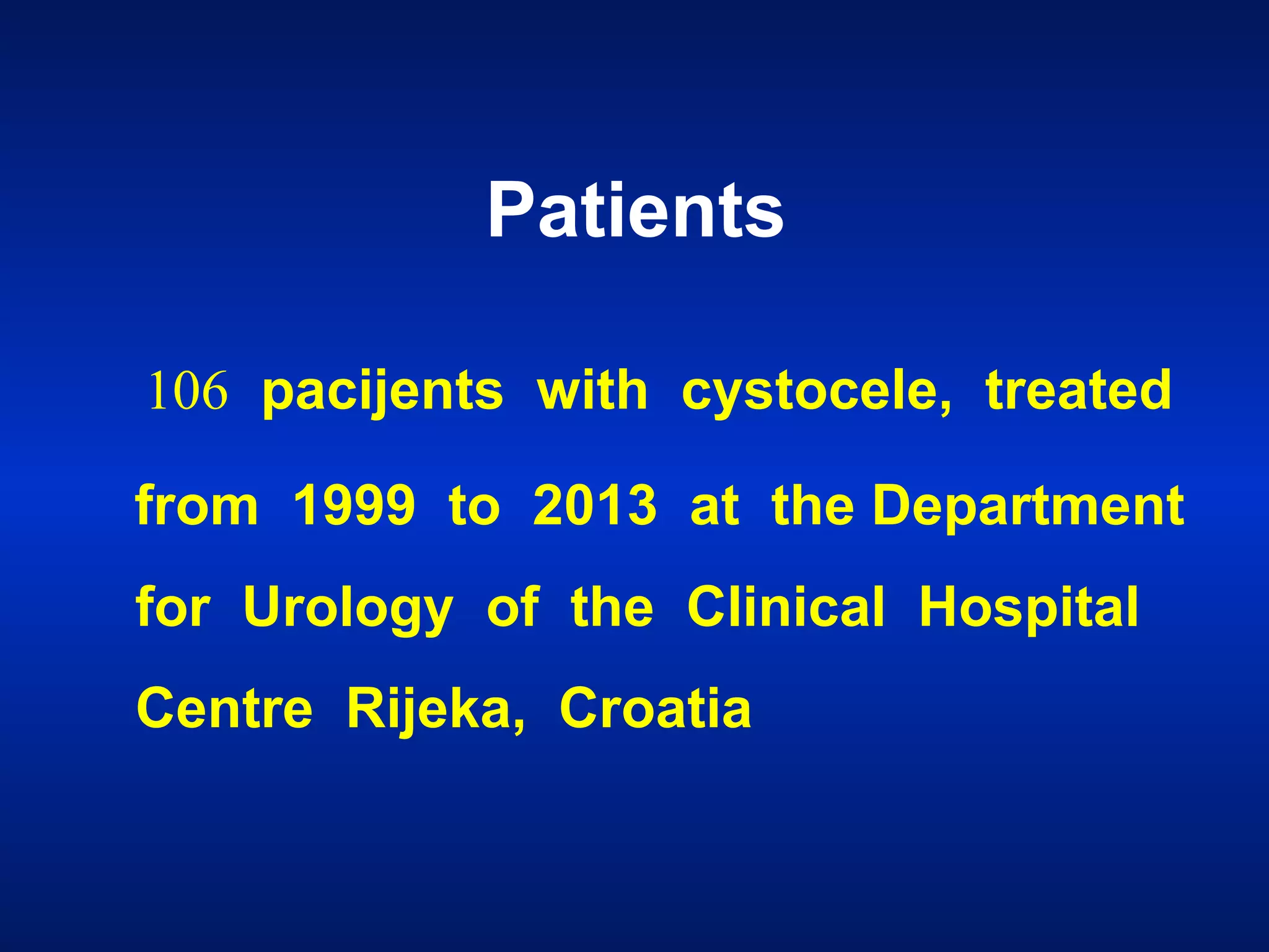 Modified extended anterior vaginal wall repair for cystocele | PPT