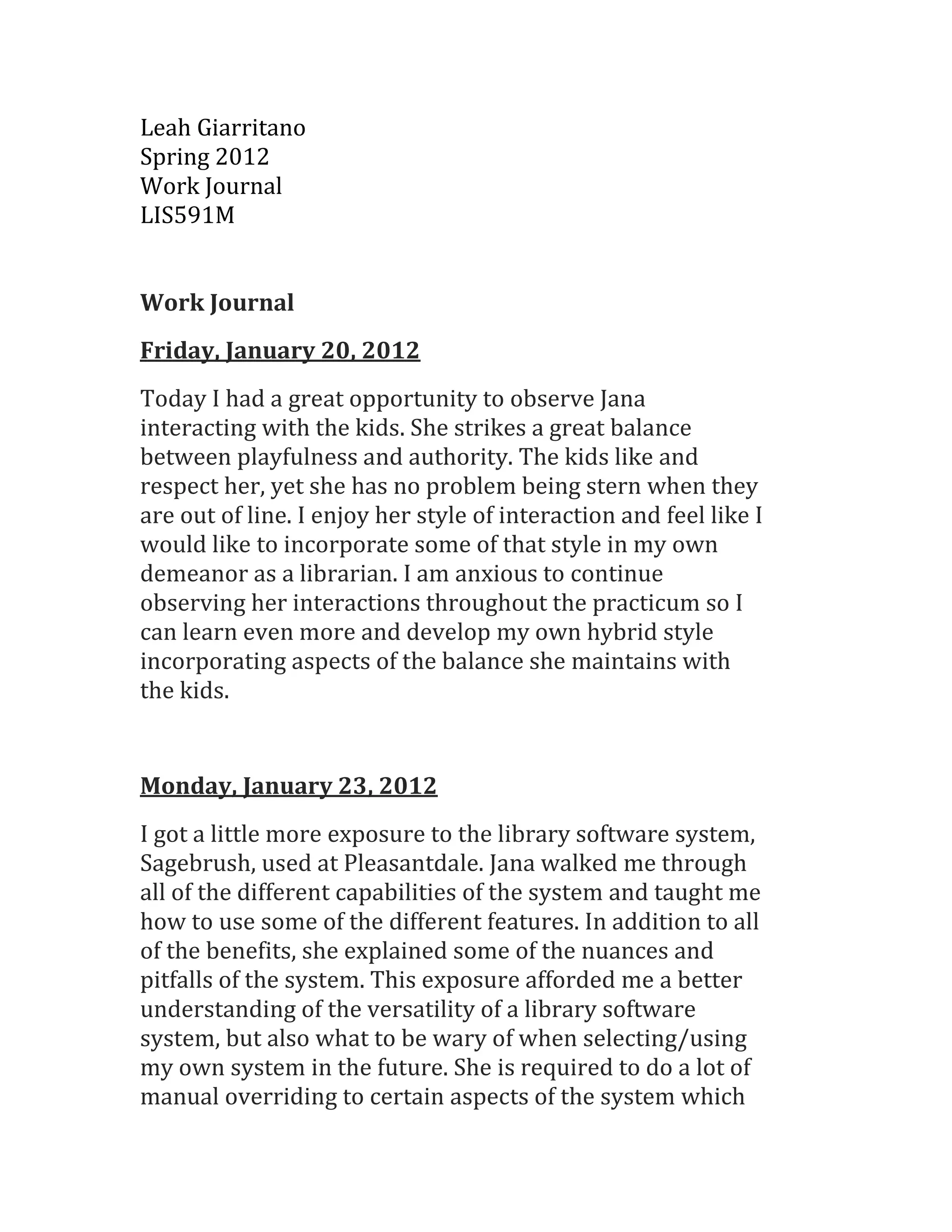 Modified giarritano practicum work journal | DOCX | Publishing Industry ...