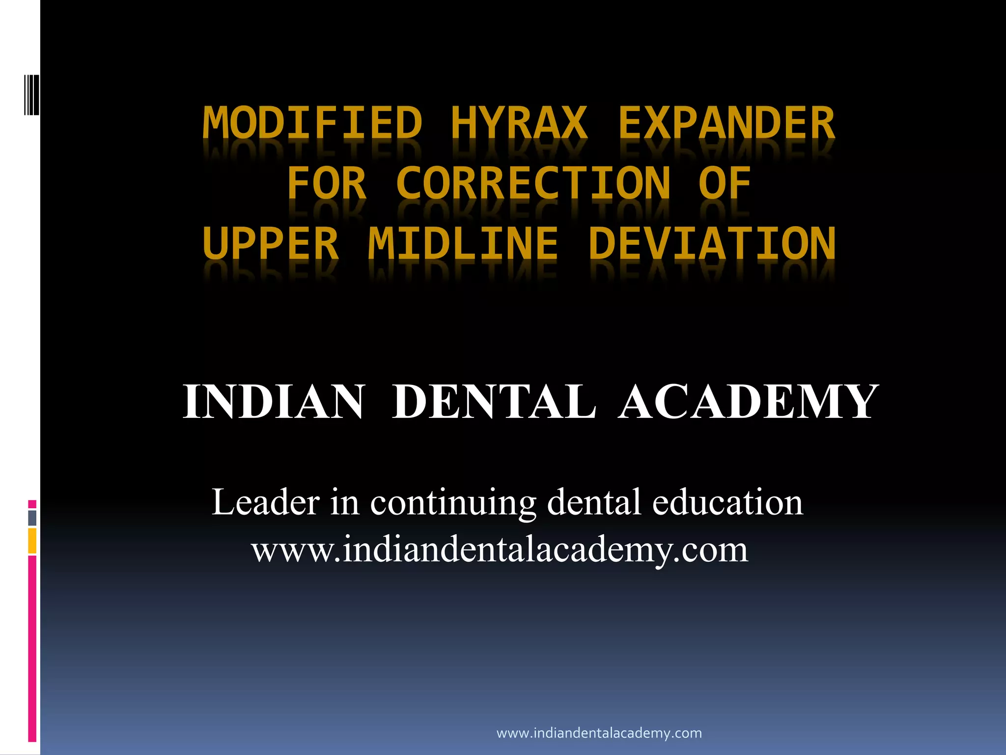 Modified hyrex expander for correction of upper mid line deviation ...