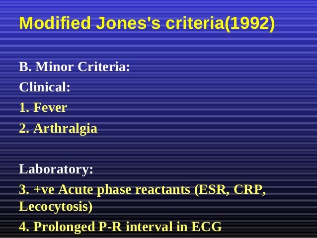 Modified Jones Criteria in the era of Echo
