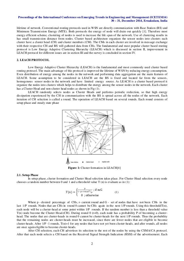 Modified leach protocol in wireless sensor network a survey Modified leach protocol in wireless sensor network a survey