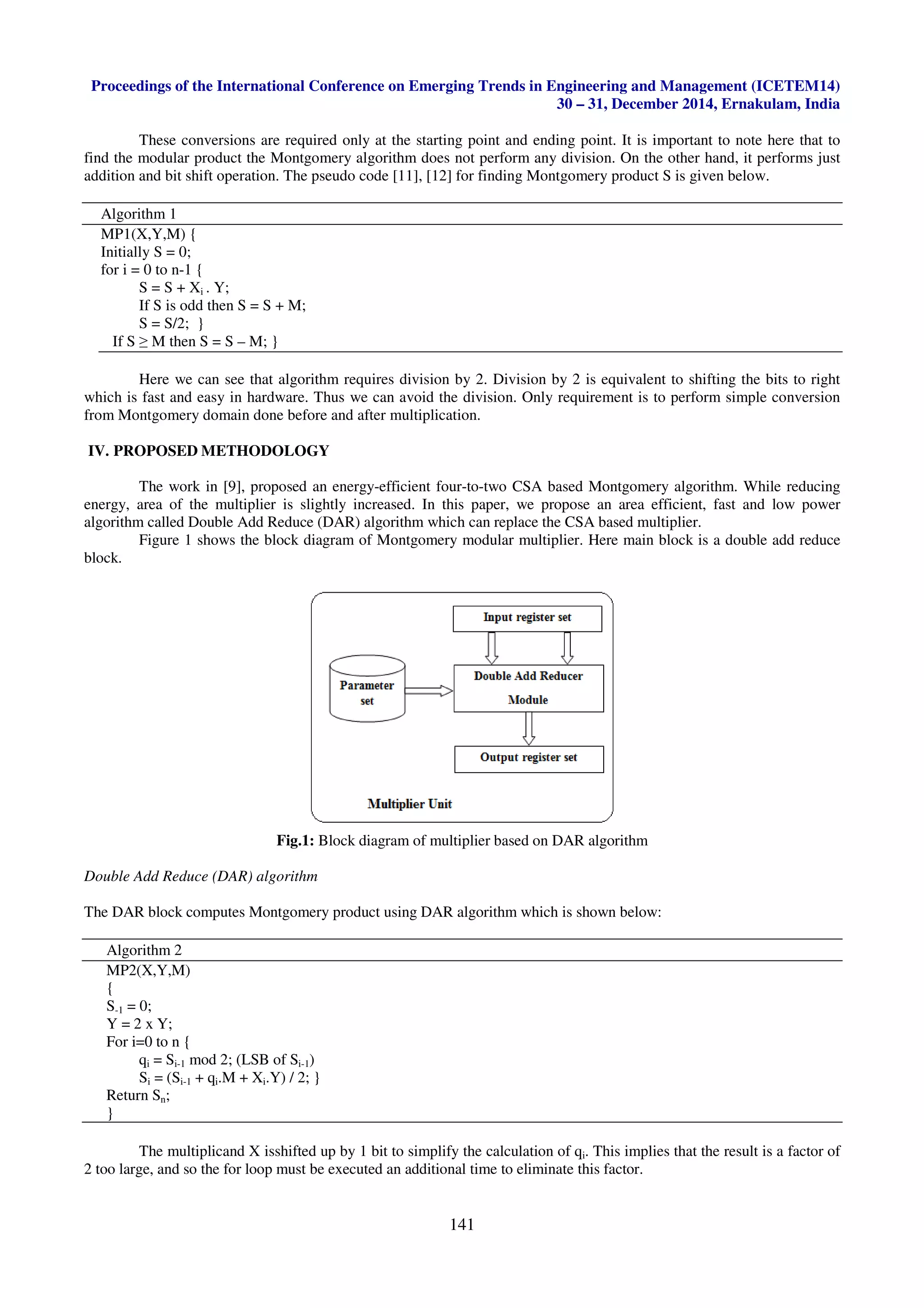 Modified Montgomery Modular Multiplier For Cryptosystems Pdf