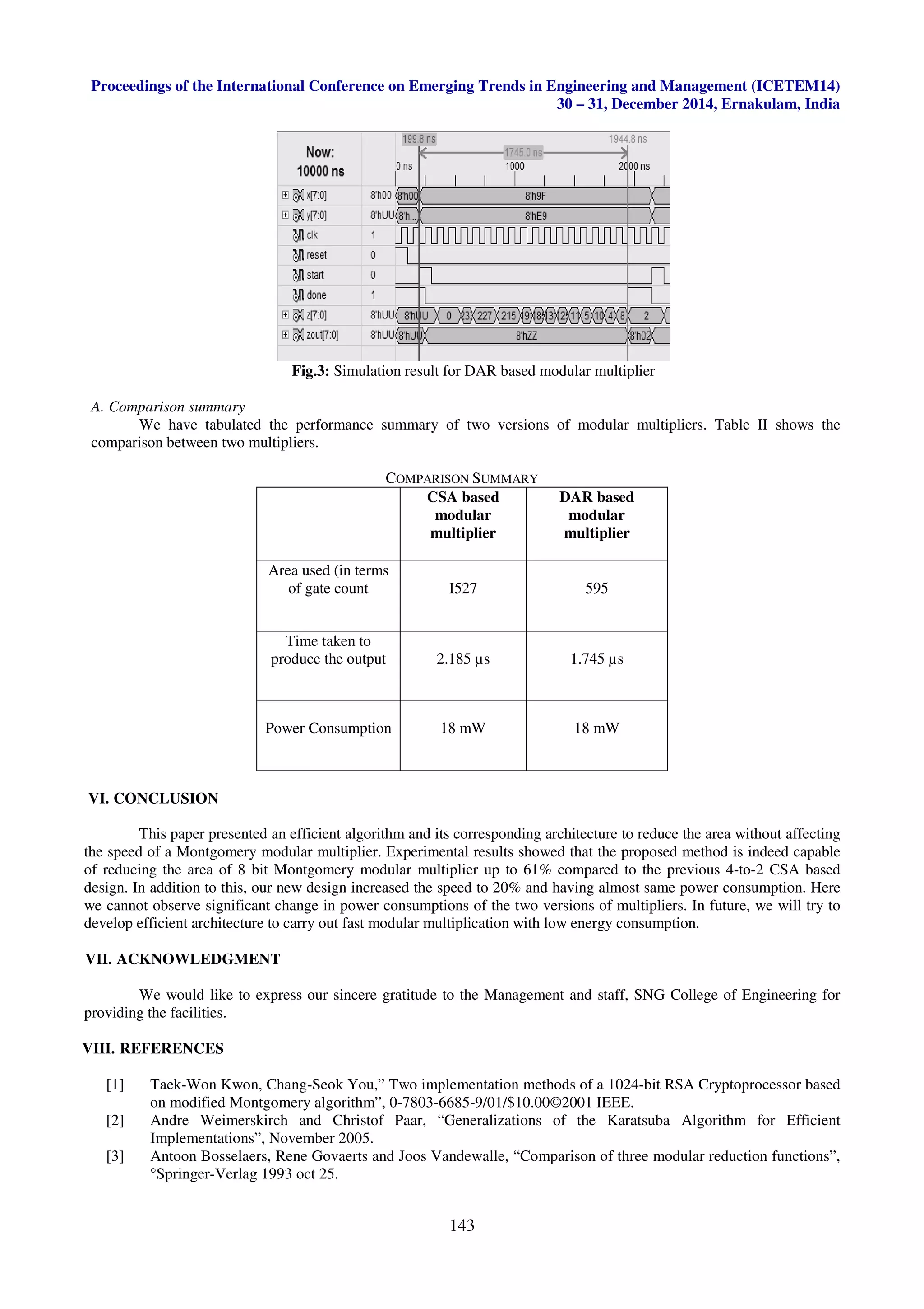 Modified montgomery modular multiplier for cryptosystems | PDF
