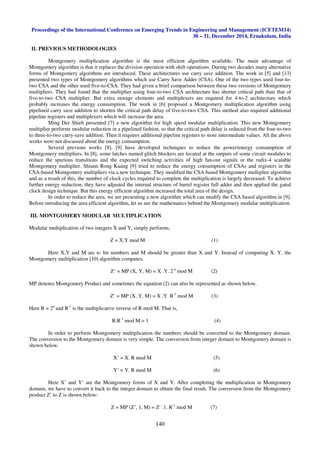Modified montgomery modular multiplier for cryptosystems | PDF