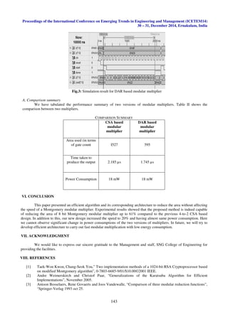 Modified montgomery modular multiplier for cryptosystems | PDF