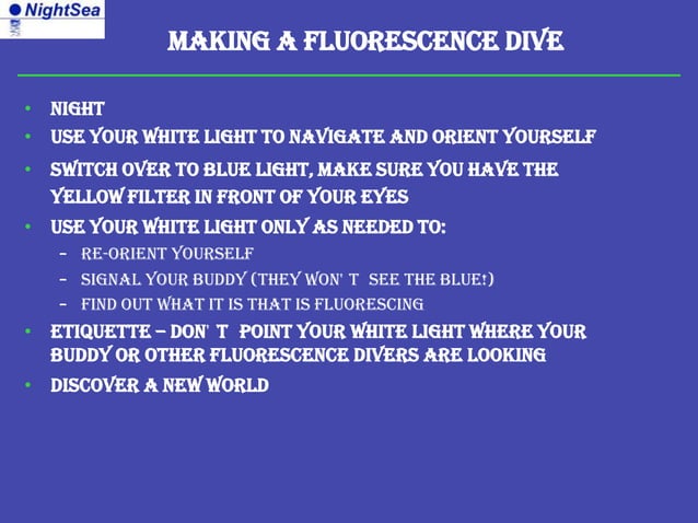 Modified night sea fluorescence_diving | PPTX