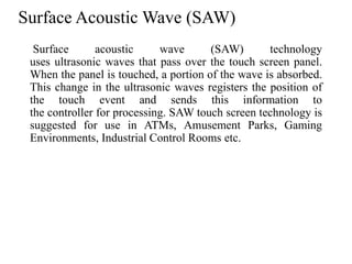 Touch Screen technology | PPTX