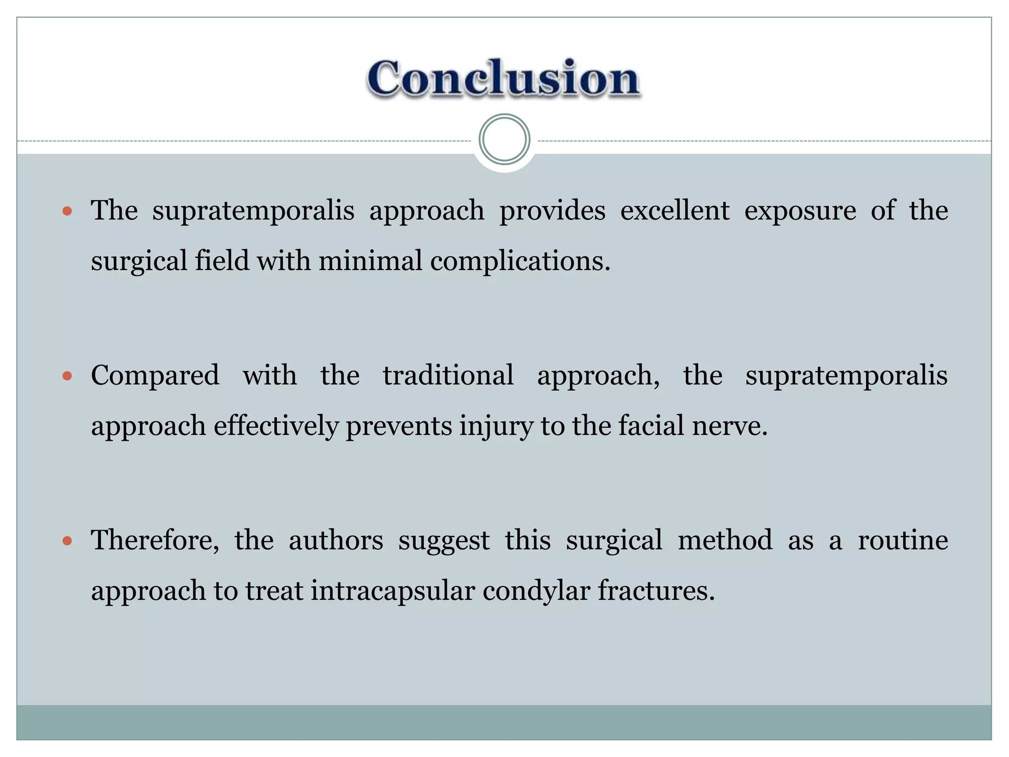 Modified preauricular approach for treating intracapsular condylar ...