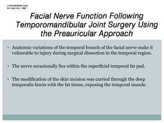 Modified preauricular approach for treating intracapsular condylar ...