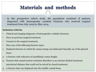 Modified preauricular approach for treating intracapsular condylar ...