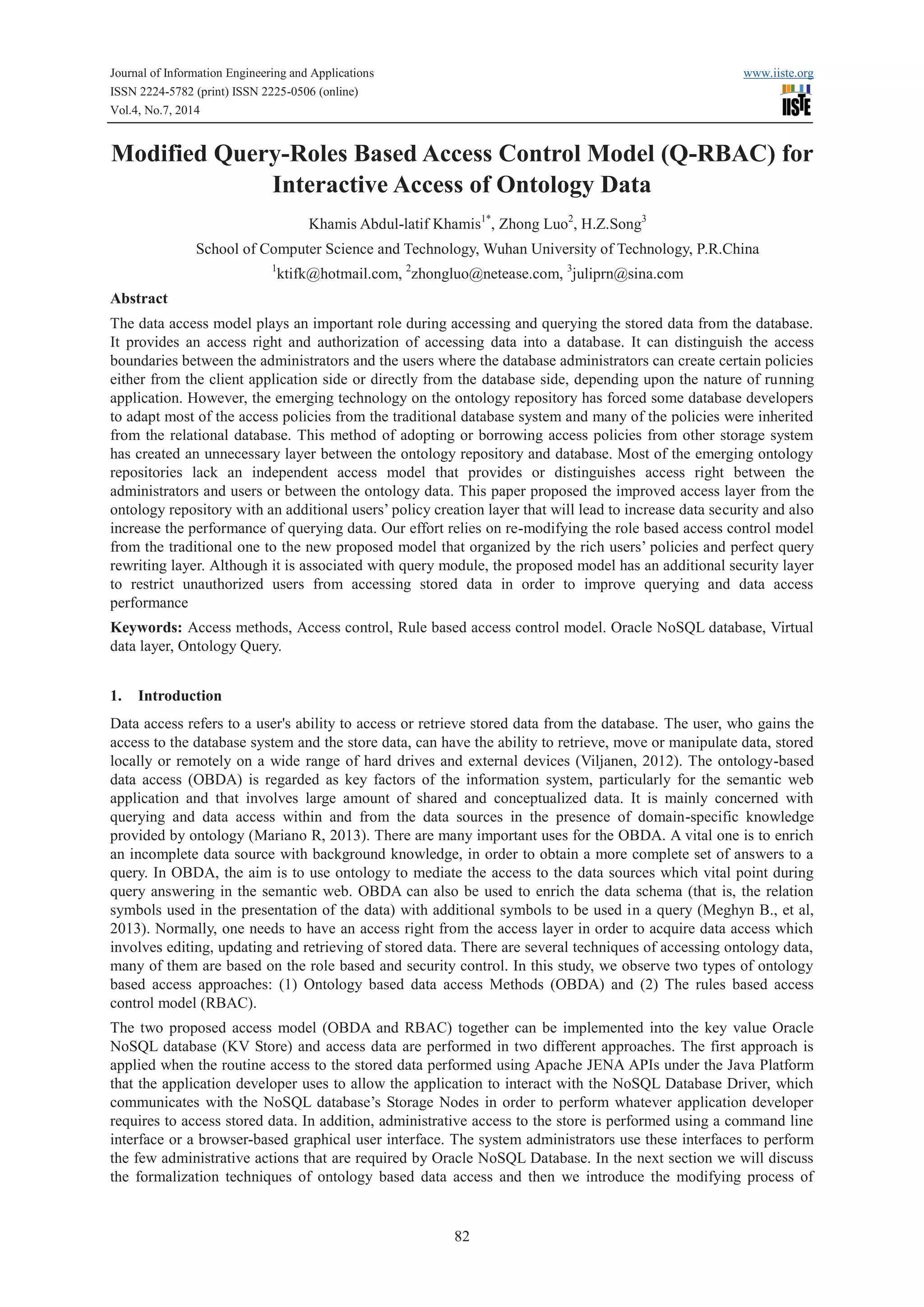 Modified query roles based access | PDF