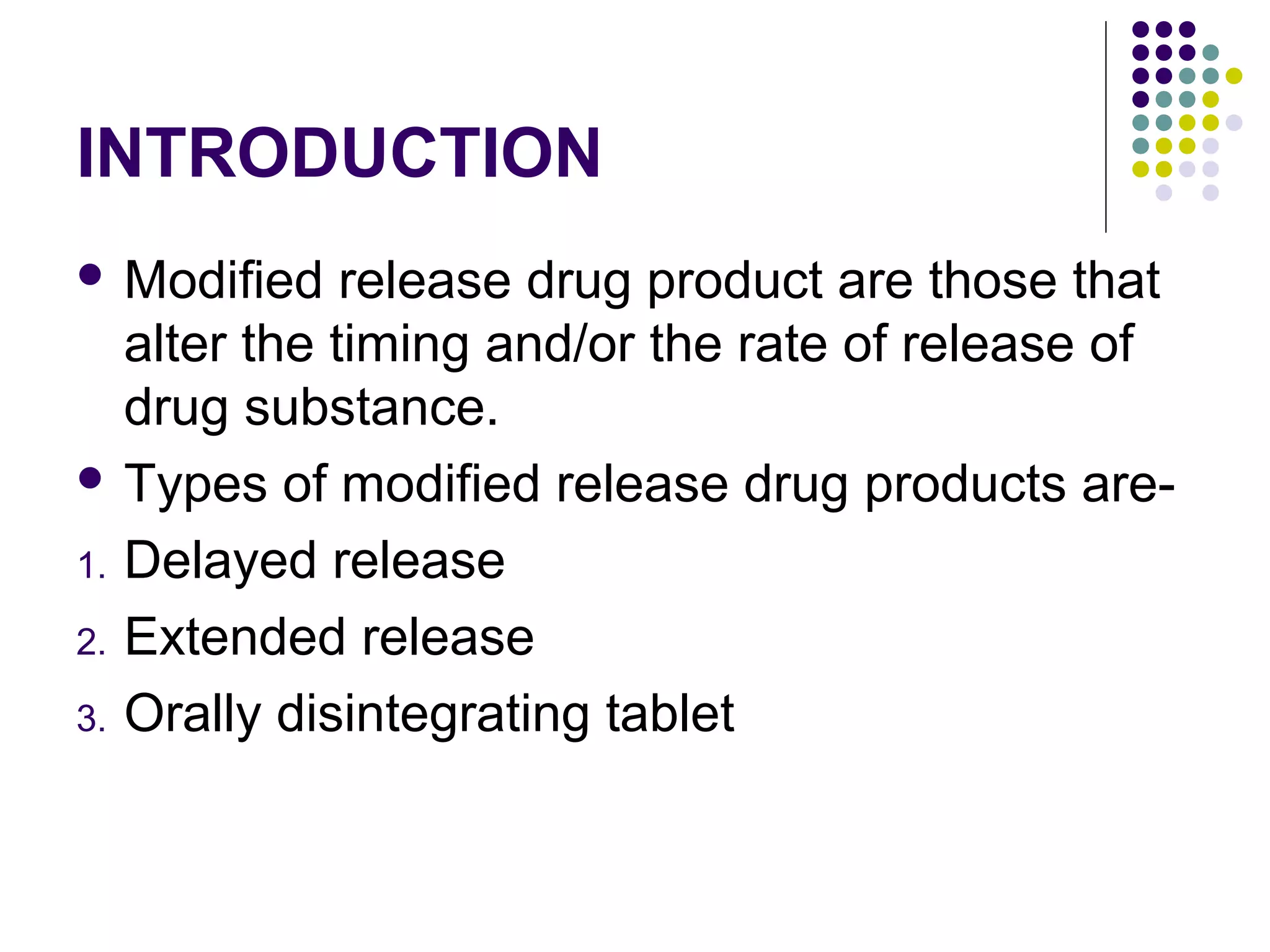 Modified release drug products | PPT