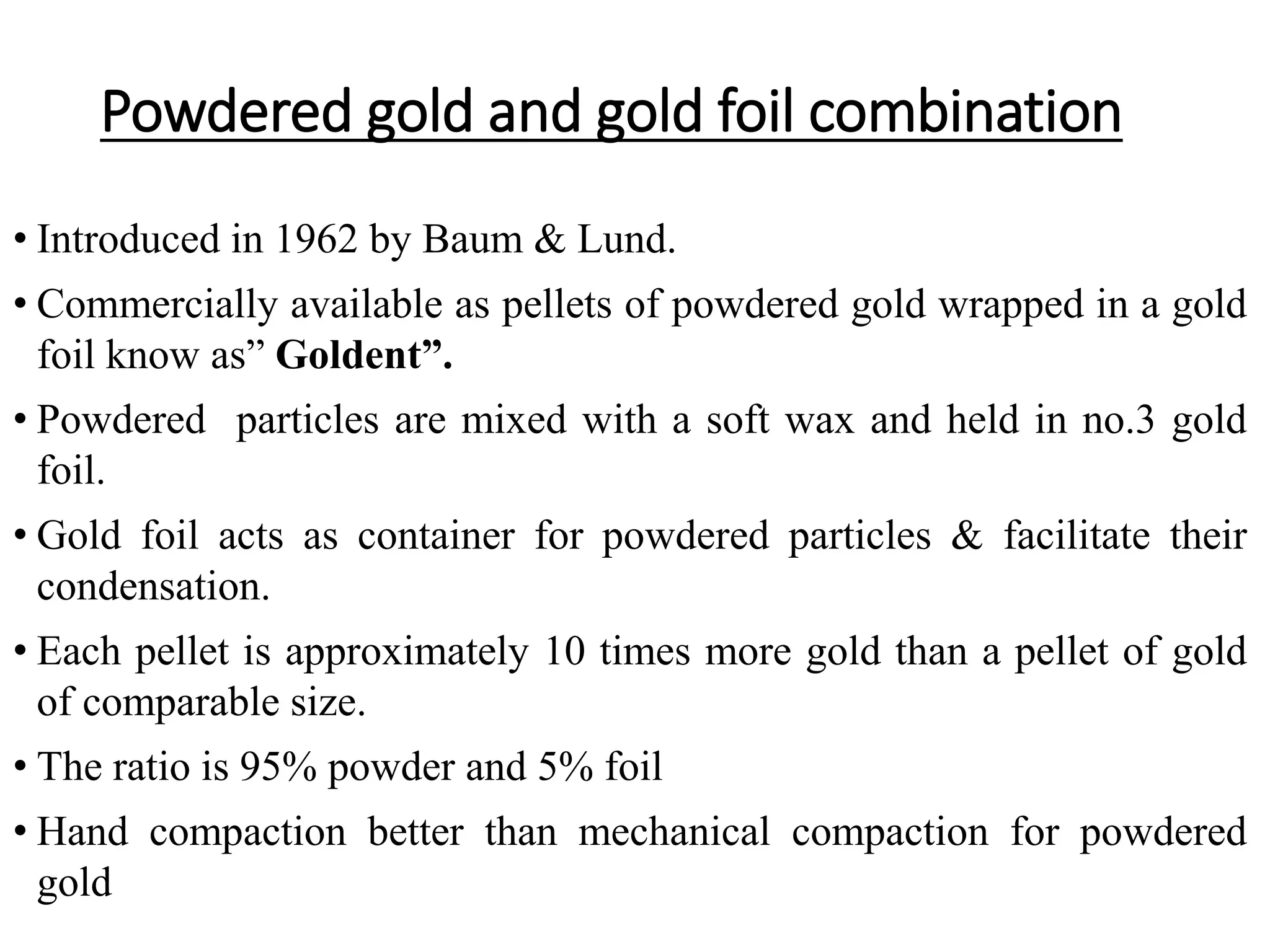 direct filling-gold seminar | PPTX