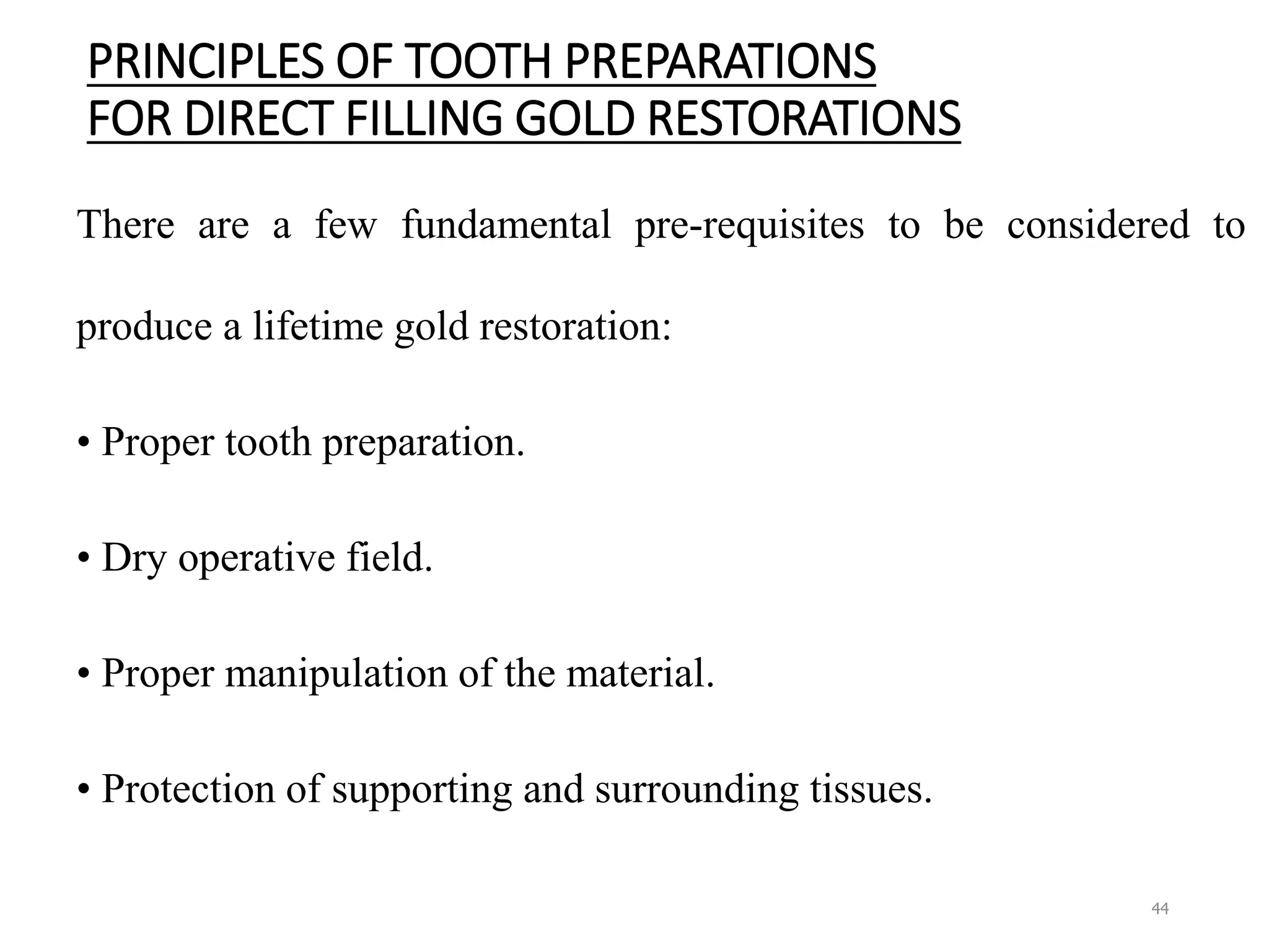 direct filling-gold seminar | PPTX