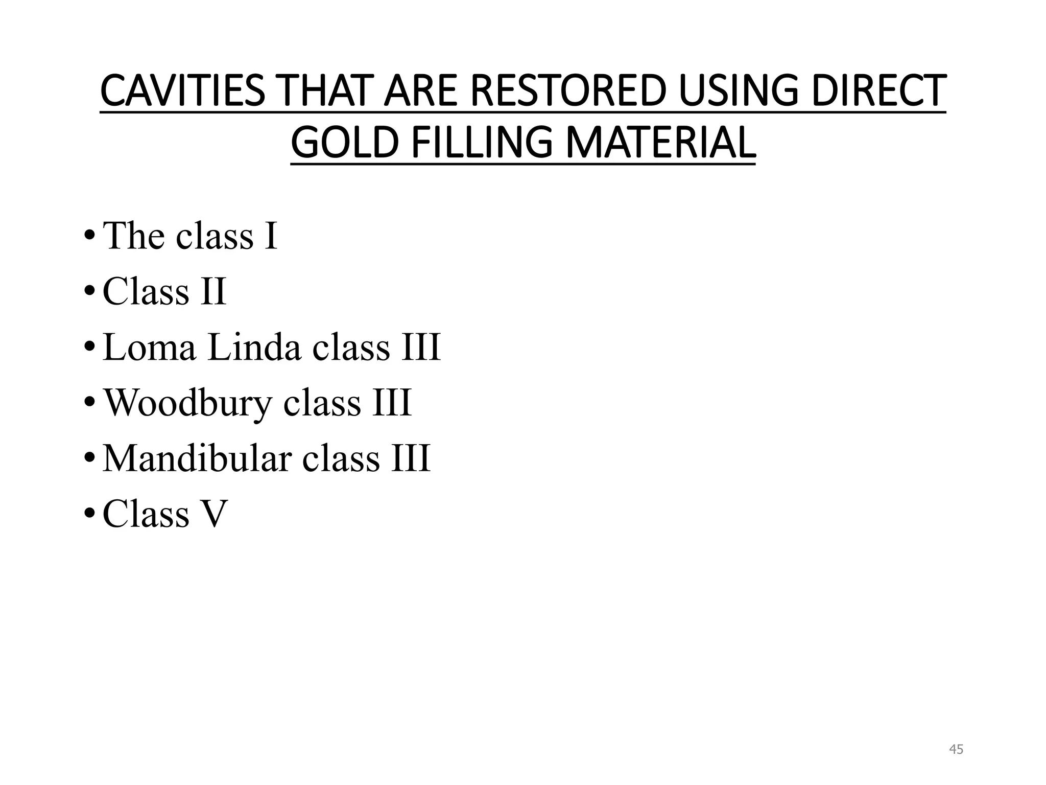 direct filling-gold seminar | PPTX
