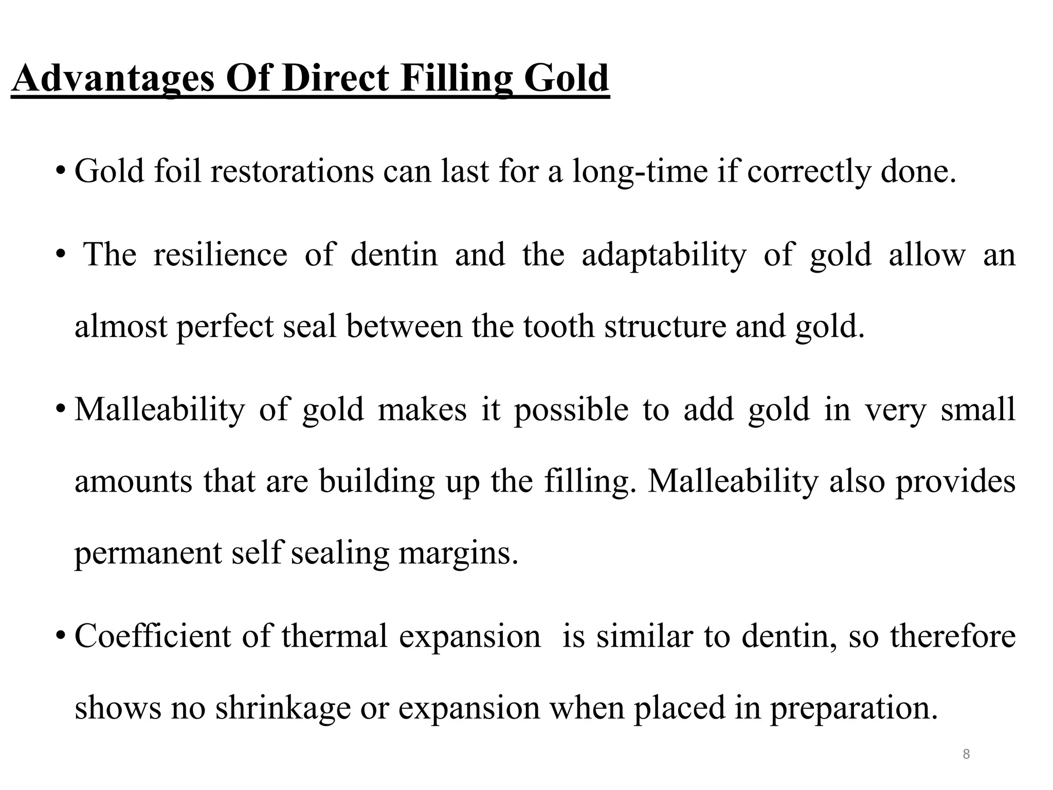 direct filling-gold seminar | PPTX