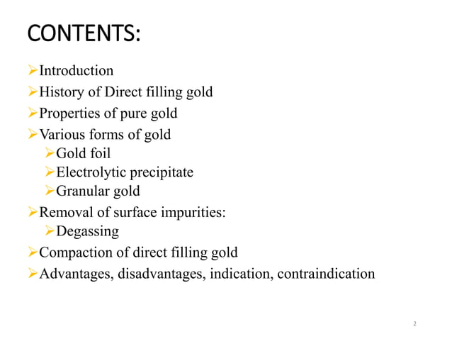 direct filling-gold seminar | PPTX