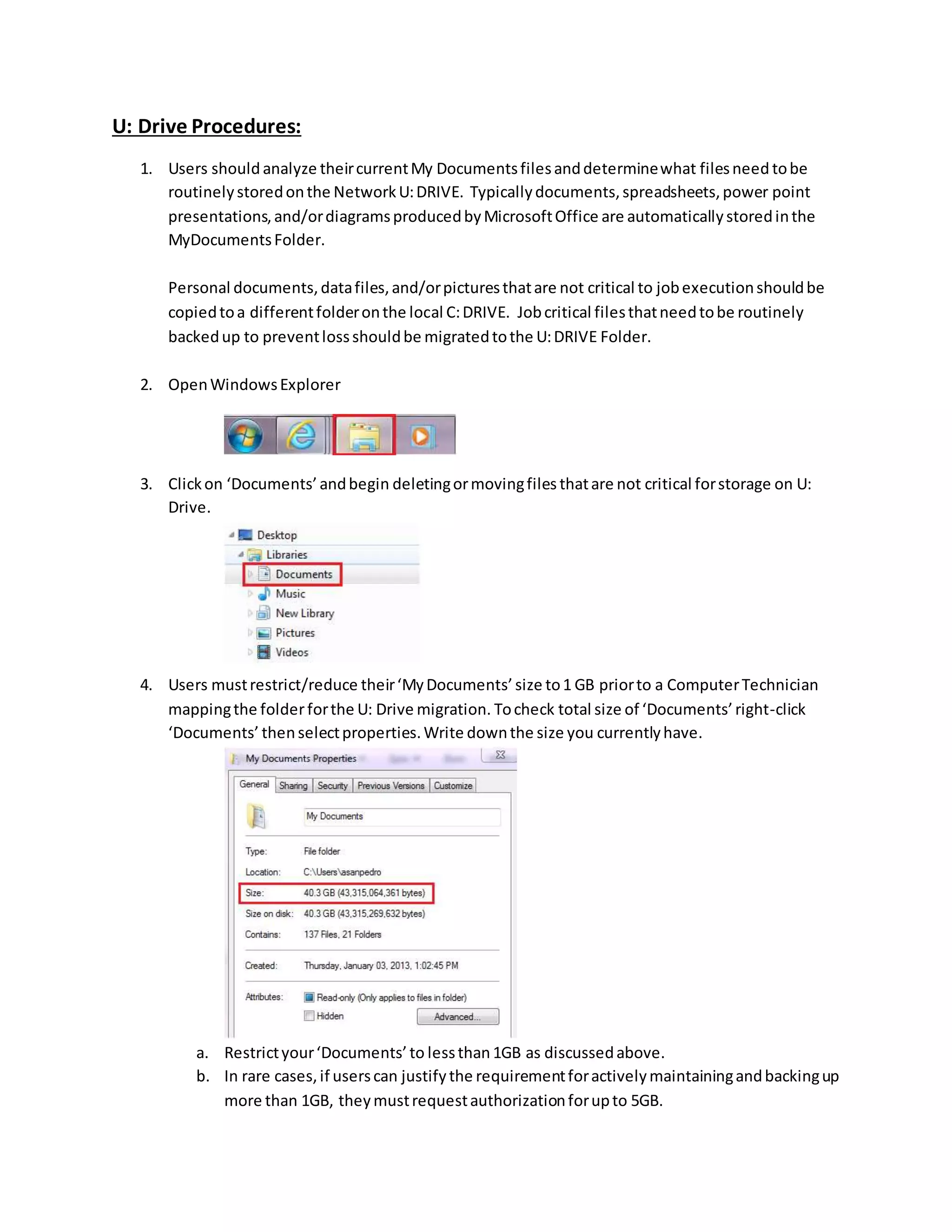 Modified u drive procedures | PDF