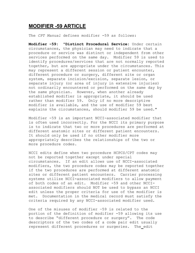 Modifier 59 | PDF
