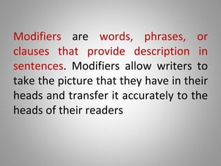 Modifiers | PPT