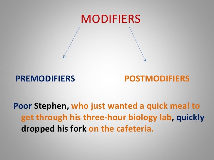 Modifiers