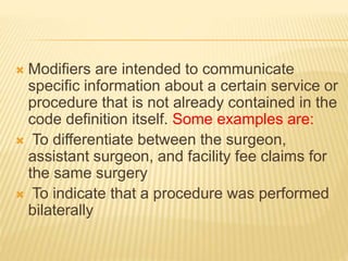 Modifiers-CPT CODING | PPTX
