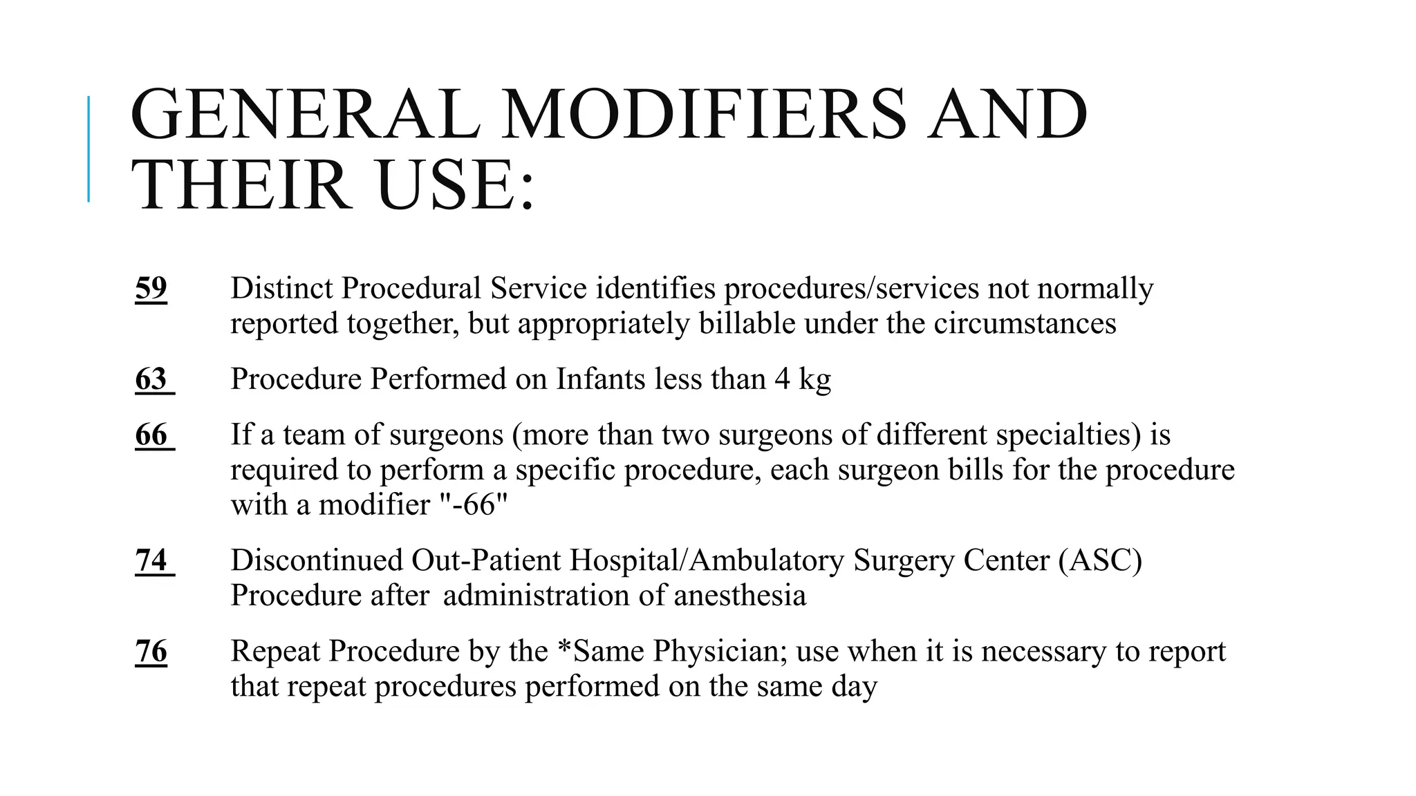 Whar are Modifiers in Medical Billing and their uses | PPTX