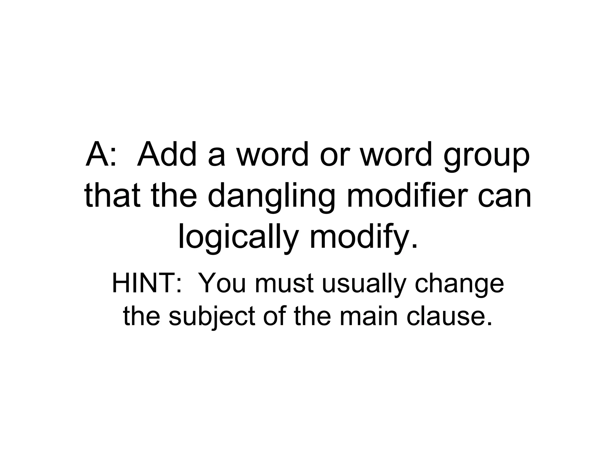 Modifiers powerpoint | PPT