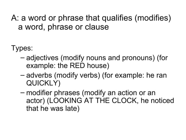 Modifiers powerpoint | PPT