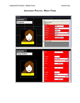 Modify Subforms | PDF