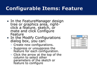 Configurations Made Easy: SOLIDWORKS Modify Configurations | PPT