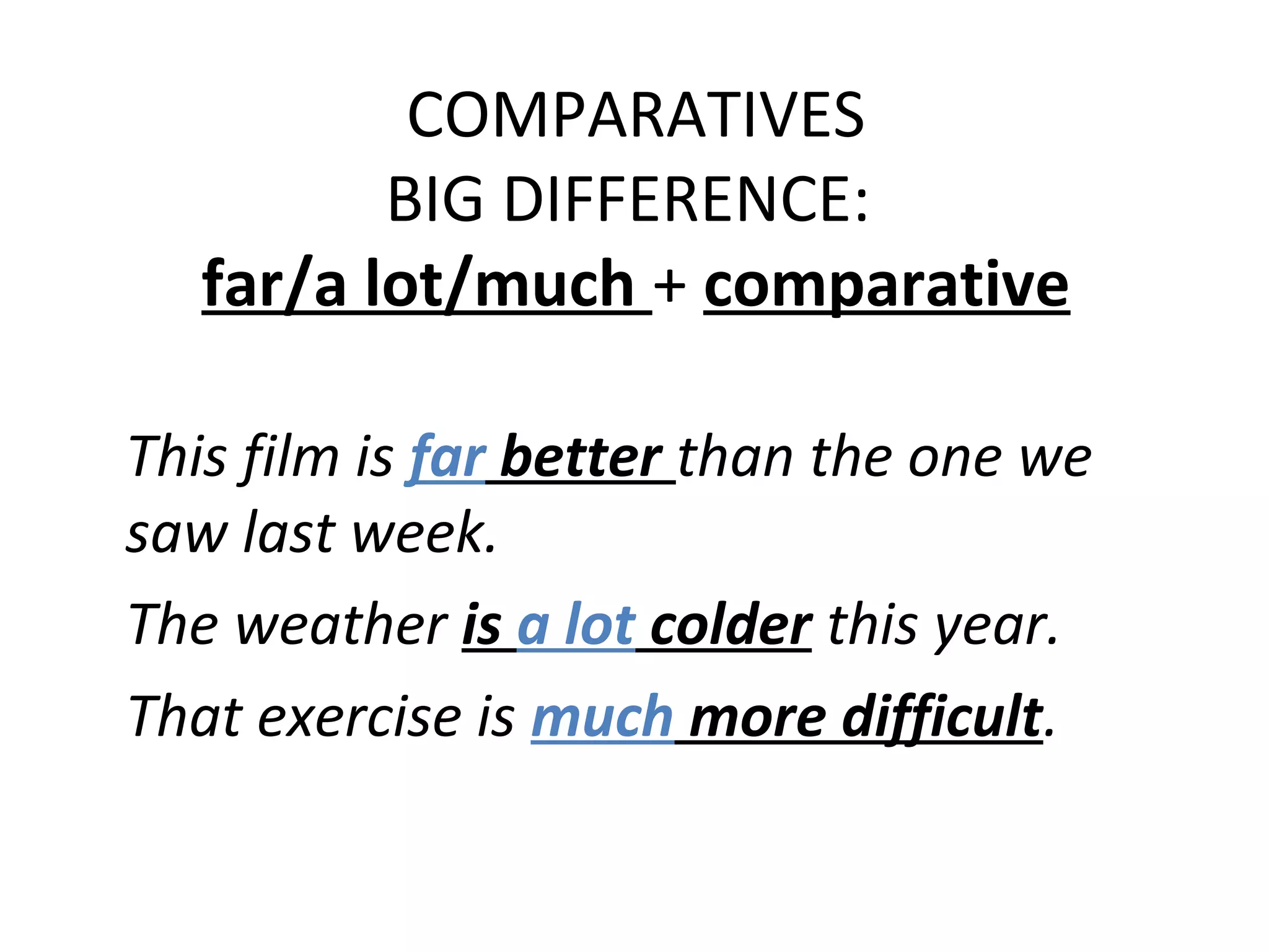 Modifying comparative and superlative adjectives | PPT
