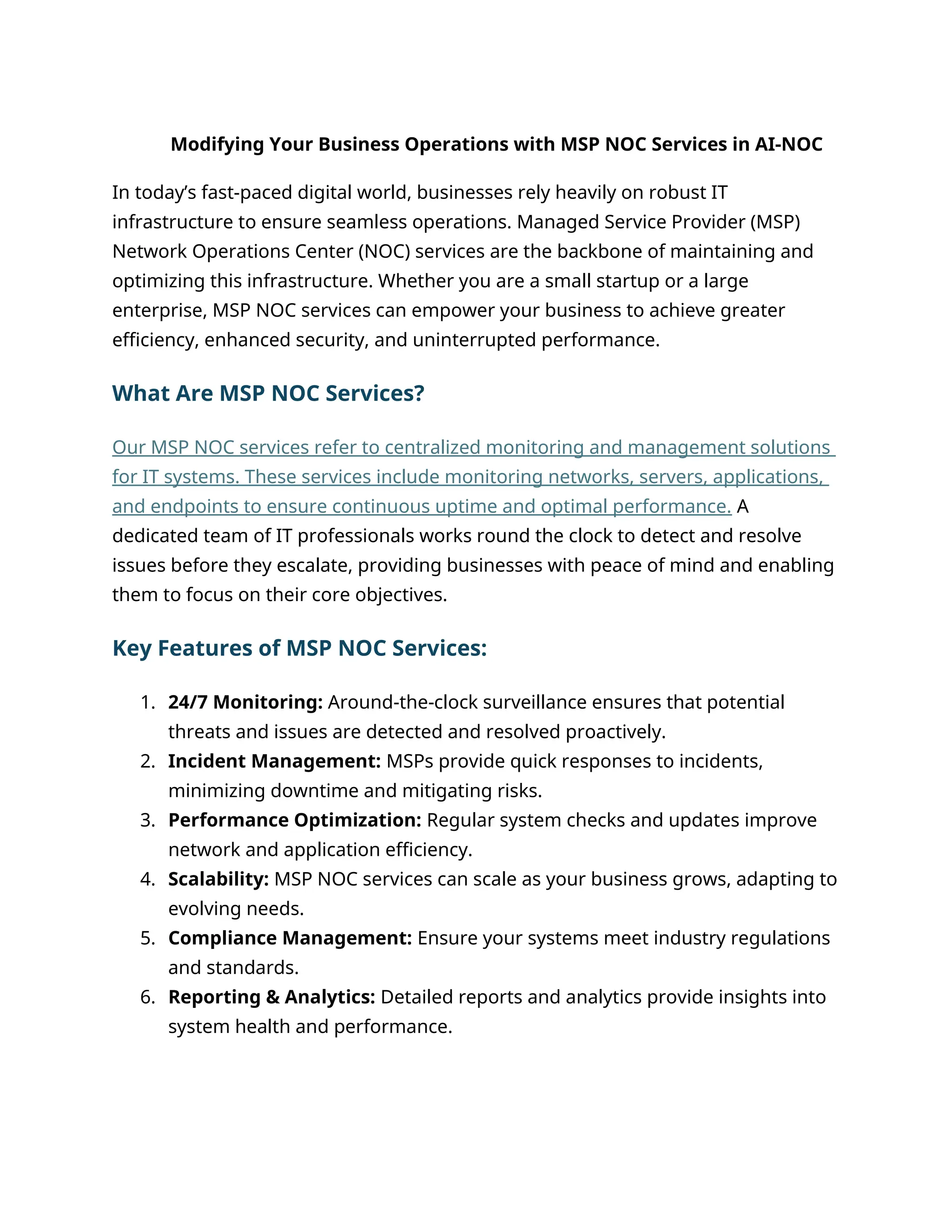 Modifying Your Business Operations with MSP NOC Services in AI-NOC.docx
