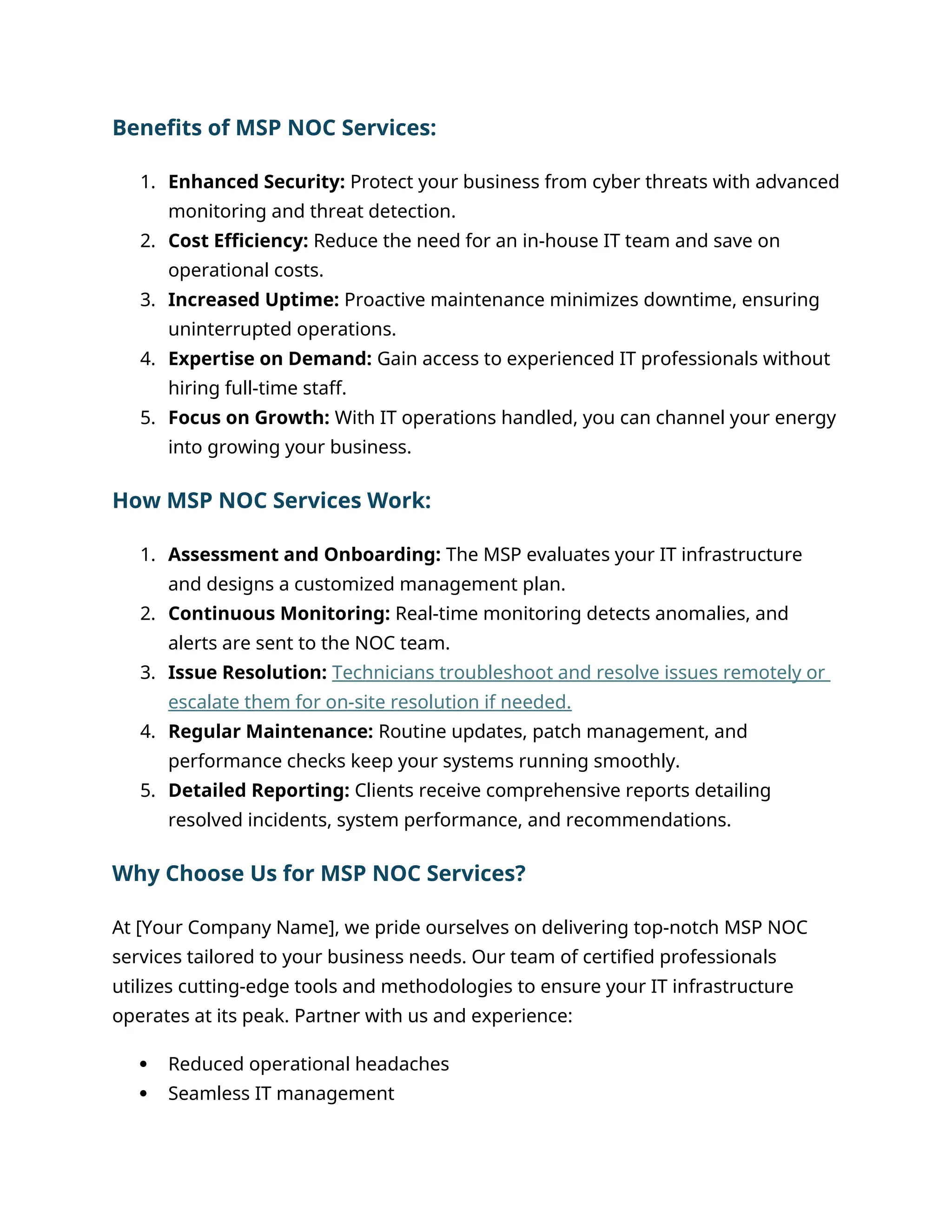 Modifying Your Business Operations With Msp Noc Services In Ai Noc Docx