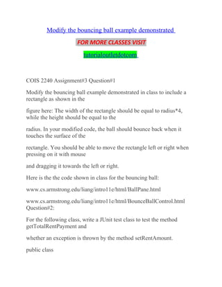 Modify the bouncing ball example demonstrated/tutorialoutlet | DOC