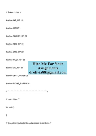 Modify the Simple lexer program given in the link below to .pdf | Programming Languages | Computing