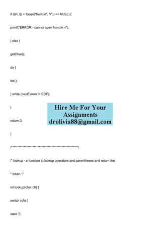 Modify the Simple lexer program given in the link below to .pdf