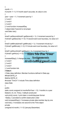Modify the Time classattached to be able to work with Date.pdf | Programming Languages | Computing