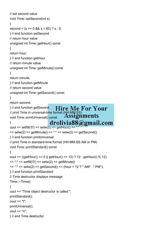 Modify the Time classattached to be able to work with Date.pdf | Programming Languages | Computing