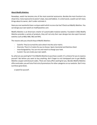 Modify watches | DOCX