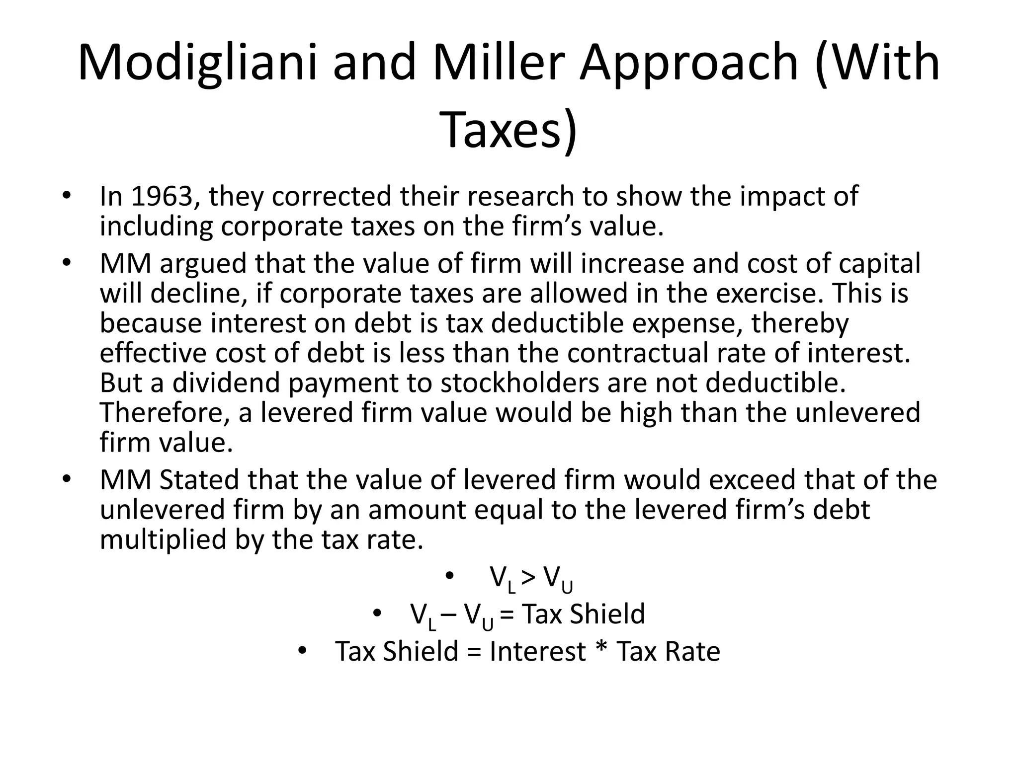 Modigliani and miller approach | PPTX