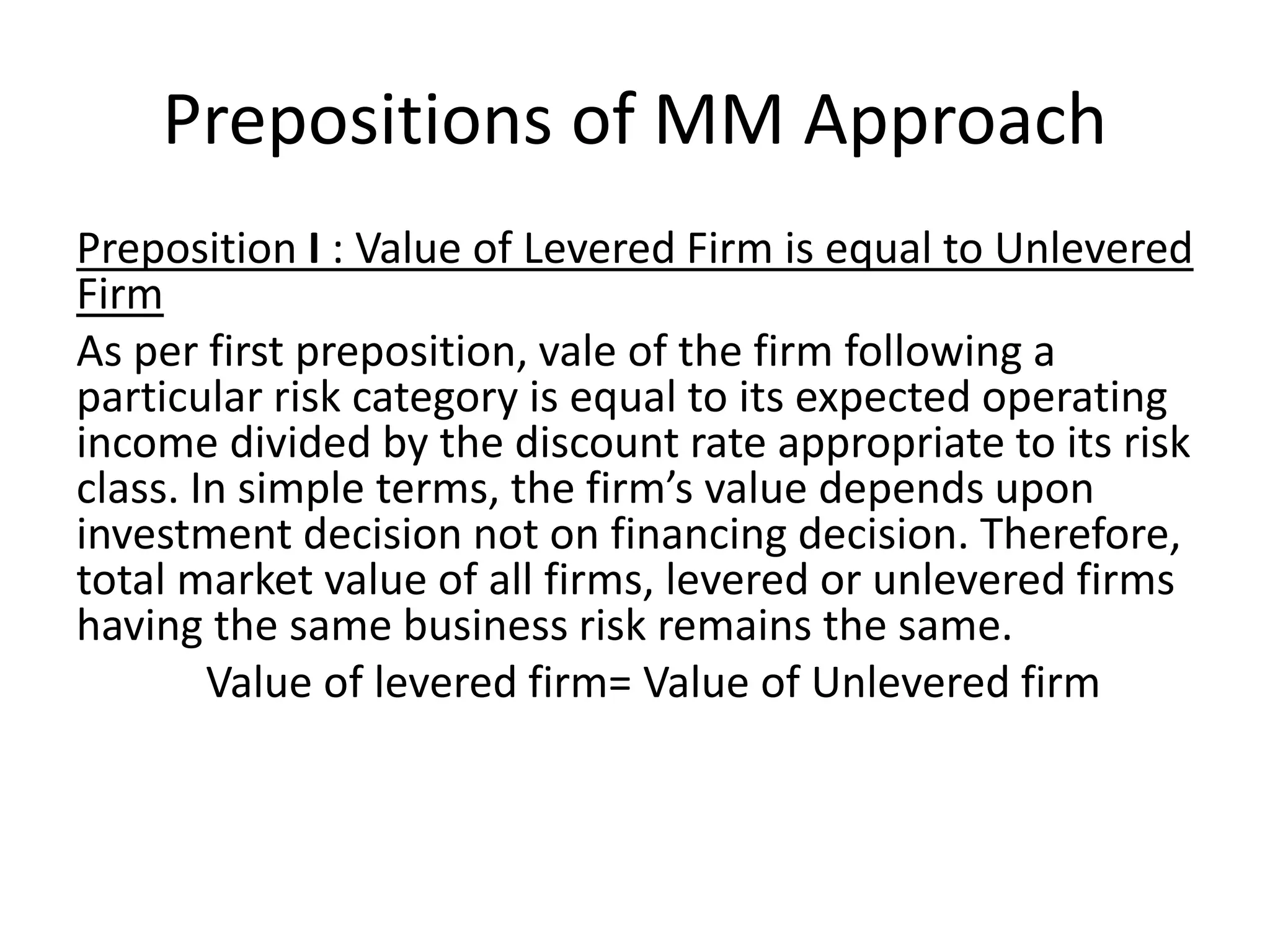 Modigliani and miller approach | PPTX