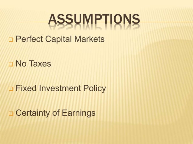 Modigliani and miller model | PPTX